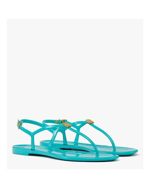 MCM Monogram Jelly Sandals in Blue | Lyst