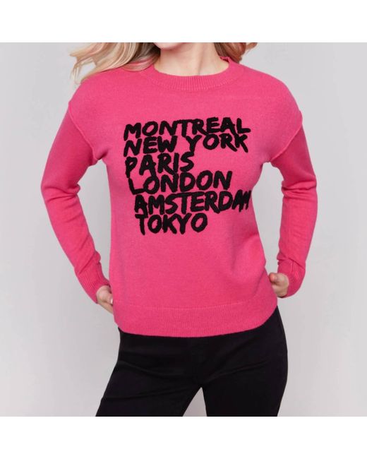 Charlie b City Girl Swanky Sweater in Pink | Lyst