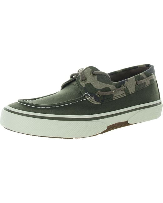 Sperry Top-Sider Halyard 2-Eye Camouflage Canvas Boat Shoes in Green ...
