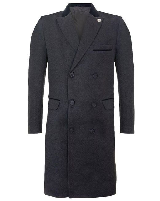 Oliver Tweed 3/4 Long Double Breasted Crombie Overcoat Wool Coat Peaky ...