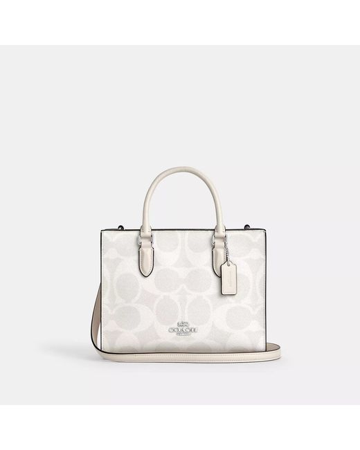 COACH Maggie Small Tote Bag in White | Lyst