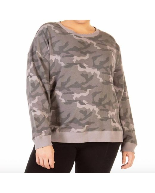 Dex Longsleeve Oversized Camo Pullover in Gray | Lyst