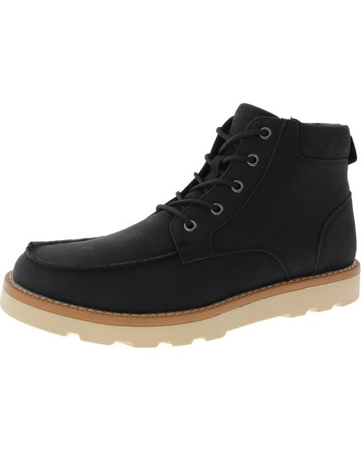 Club Room Clifton Faux Leather Moccasin Toe Chukka Boots in Black for ...