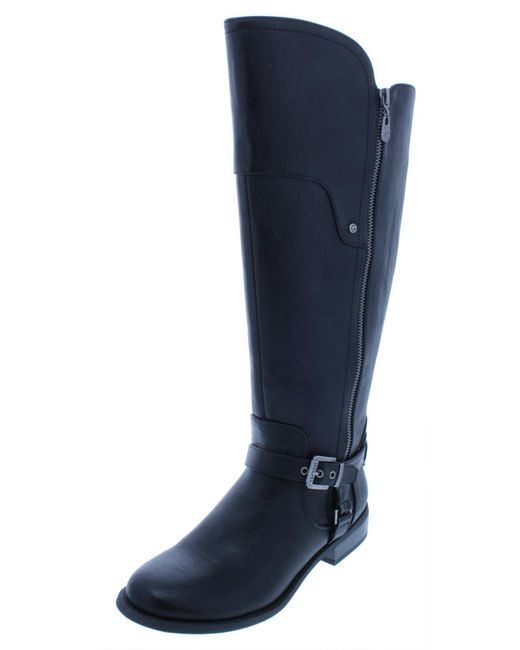 Guess Harson Faux Leather Riding Over-The-Knee Boots in Blue | Lyst