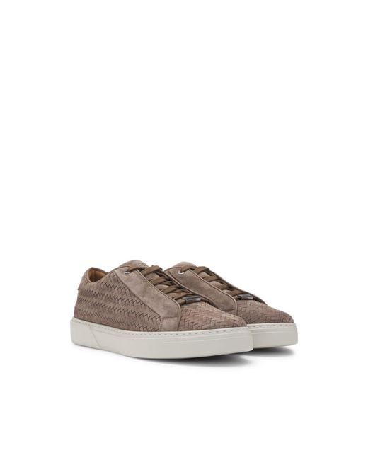 BOSS Selected By Shohei Ohtani Gary Woven-Suede Trainers With Hidden ...