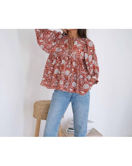 The fox and the mermaid Vidya Blouse in Blue | Lyst