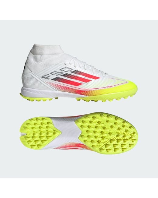 adidas F50 League Mid-Cut Turf Soccer Shoes in Yellow | Lyst