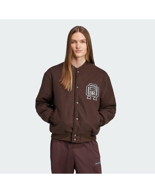 adidas Originals Bomber Jacket in Brown for Men | Lyst