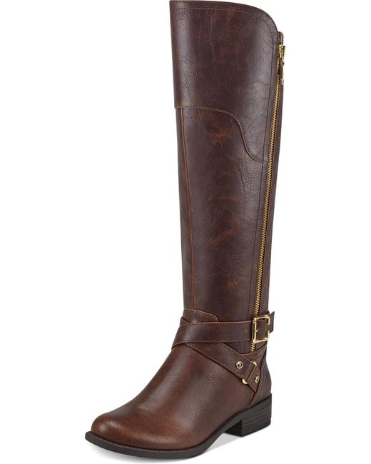 Guess Haydin Faux Leather Tall Riding Boots in Brown | Lyst