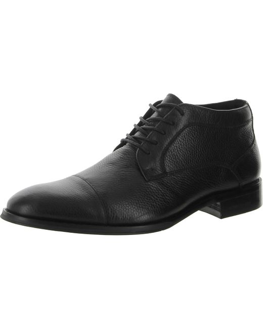Kenneth Cole Tully Leather Comfort Ankle Boots in Black for Men | Lyst