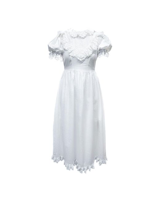 Petite Maison Kids Katherine Embroidered Linen Mom Dress in White | Lyst