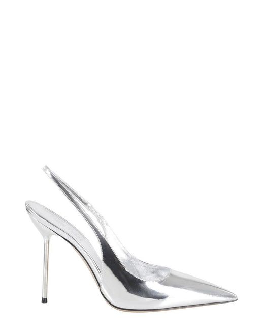 Paris Texas Pointed Toe Slingback Pump in White | Lyst