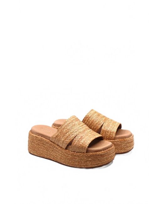 Chocolat Blu Larra Platform Slide in Brown | Lyst