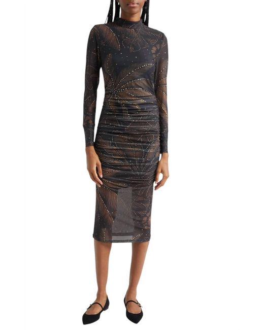 FARM Rio Tulle Midi Dress in Black | Lyst