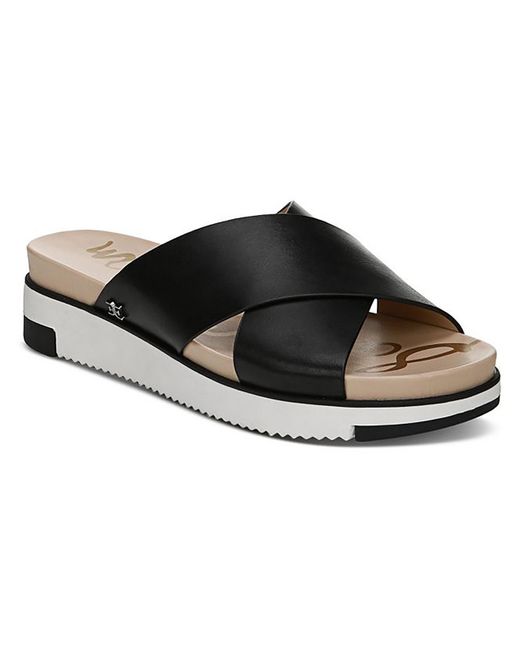 Sam Edelman Audrea Solid Slip On Slide Sandals in Black | Lyst