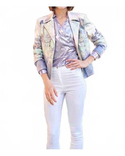 Insight Lorelei Liquid Desert Dream Metallic Faux Leather Jacket in ...