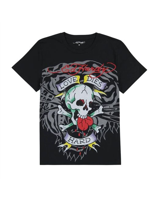 Ed Hardy Love Skull T-shirt in Black for Men | Lyst