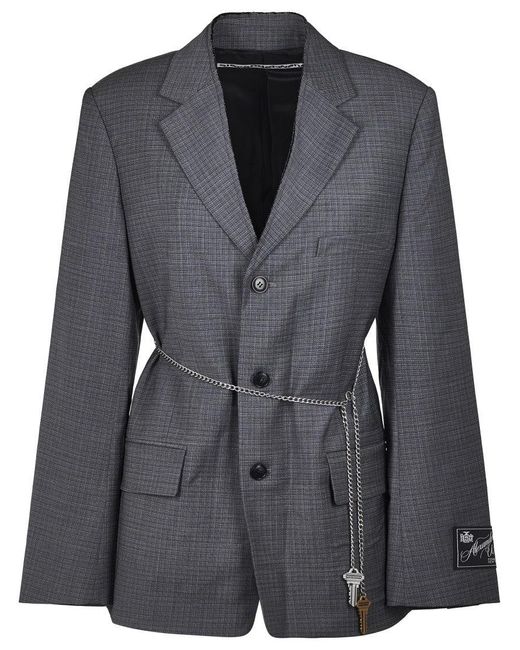 Alexander Wang Tailored Blazer With Chain Belt And Check Pattern in ...