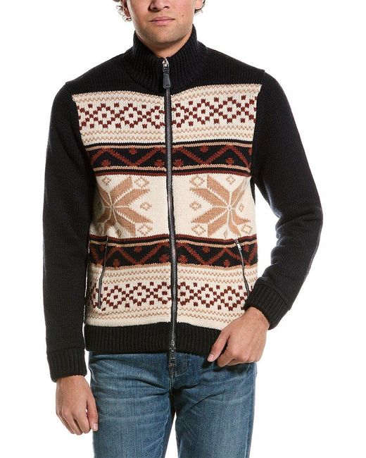 Reiss Holden Fairisle Zip-Through Cardigan in Black for Men | Lyst