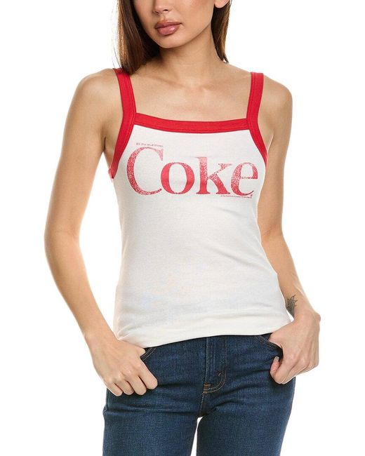 Junk Food It's The Real Thing Coke Tank in Gray | Lyst