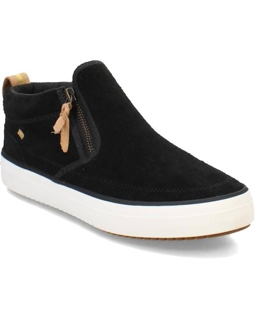 Sperry Top-Sider Crest Lug Suede Side Zip Sneakers in Black | Lyst