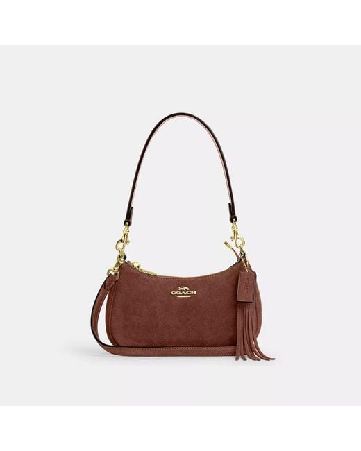 COACH Teri Mini Crossbody Bag in Brown | Lyst