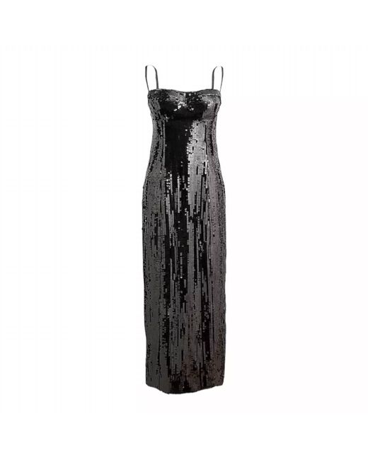 J.Crew Collection Sequin Bustier Midi Dress in Black | Lyst