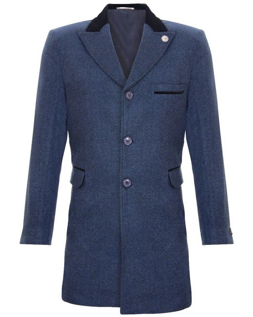 Oliver Tweed 3/4 Long Crombie Overcoat Jacket Herringbone Tweed Coat ...