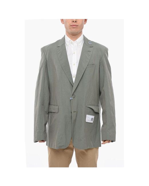 Maison Mihara Yasuhiro Half-Lined Blazer With Crumpled Effect Design in ...