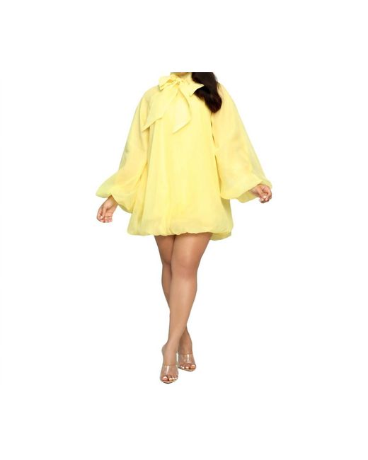 Reveuse Empire Dress in Yellow | Lyst