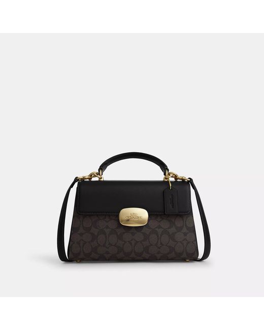 COACH Eliza Top Handle Bag in Brown | Lyst