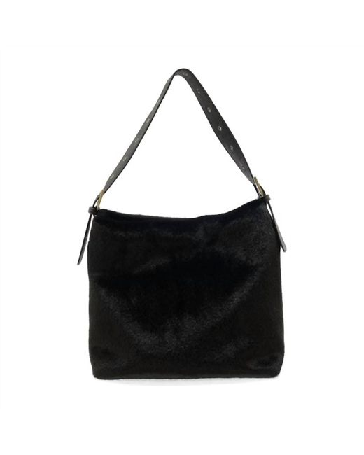 Joy Susan Teresa Faux Fur Hobo Bag in Black | Lyst