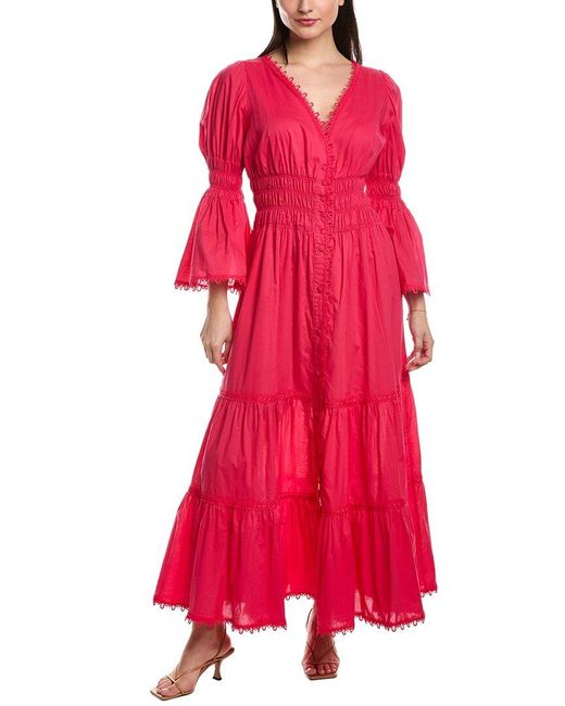 Charo Ruiz Lipa Maxi Dress in Red | Lyst