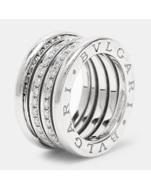BVLGARI B. Zero1 Diamond 18K Band Ring in Metallic | Lyst