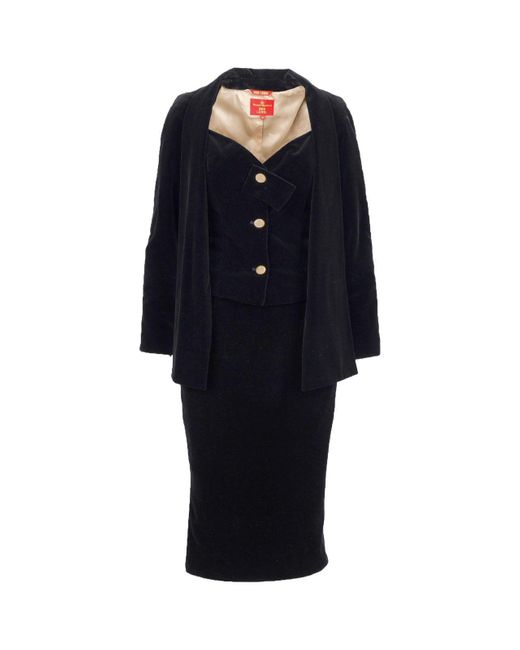 Vivienne Westwood Label Velvet Suit in Blue | Lyst