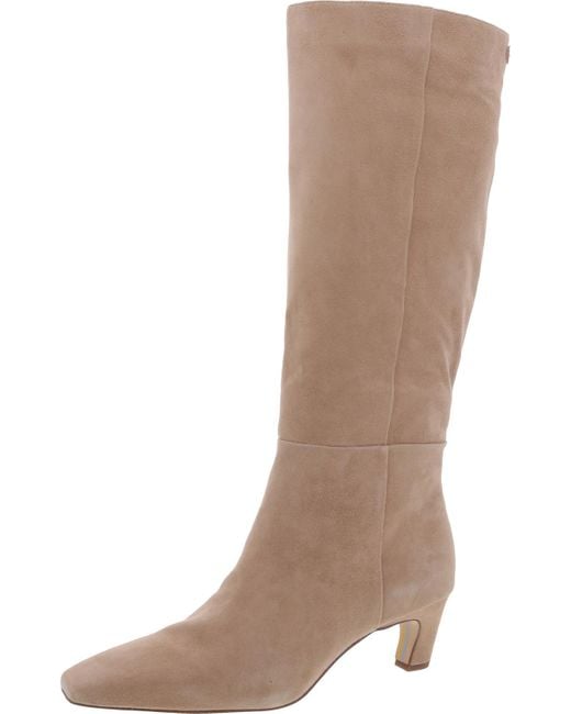 Sam Edelman Molly Tall Faux Suede Knee-High Boots in Natural | Lyst