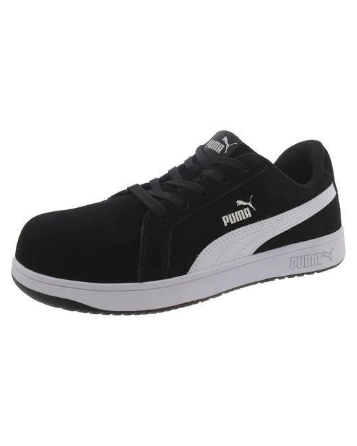 PUMA Iconic Low Suede Toe Cap Work & Safety Shoes in Black | Lyst