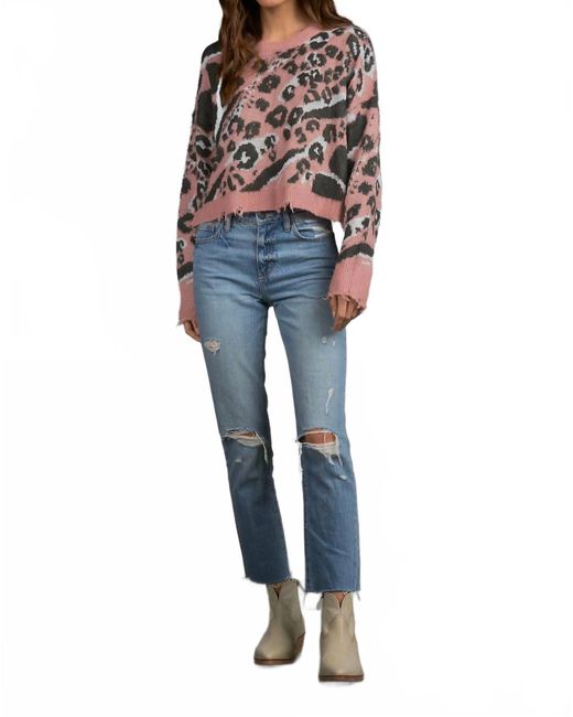Elan Animal Print Sweater in Blue | Lyst