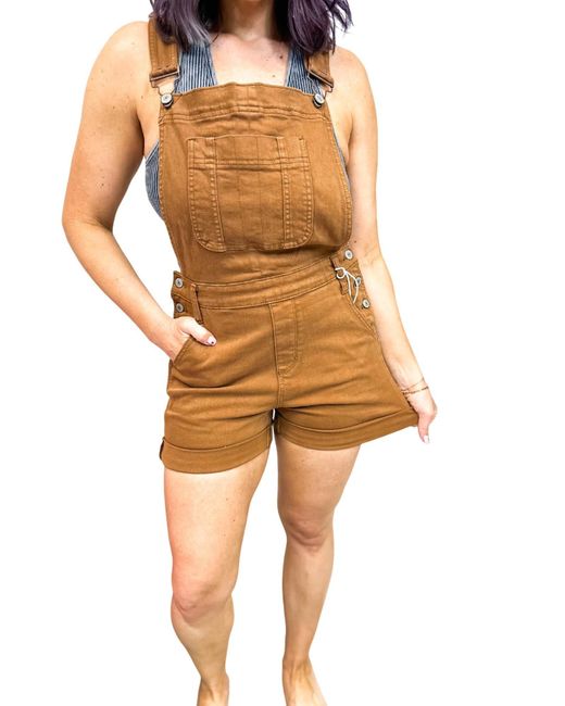 Judy Blue Moments Overalls in Natural | Lyst