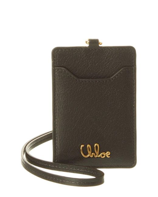 Chloé Iconic Leather Pass Holder in Green | Lyst