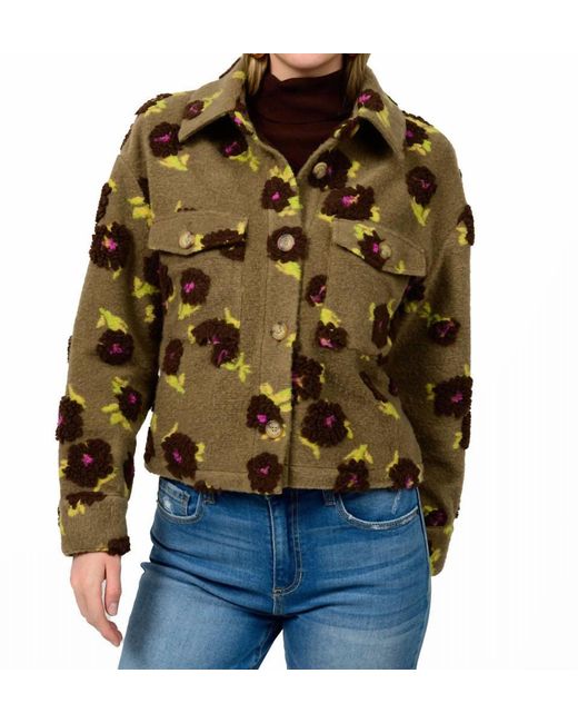 Ivy Jane Puff Floral Barn Jacket in Brown | Lyst