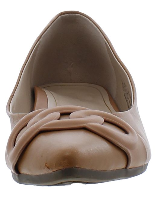 Vionic Arielle Leather Slip On Ballet Flats in Brown | Lyst