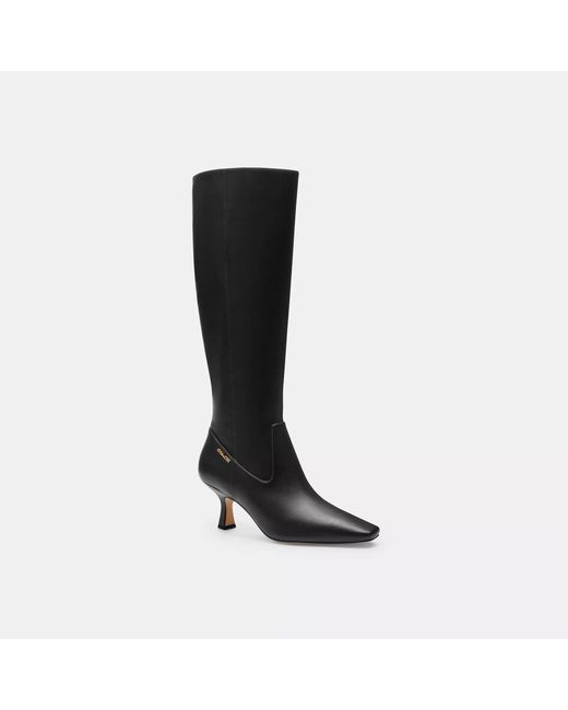 COACH Extended Calf Kitten Heel Tall Boot in Black | Lyst