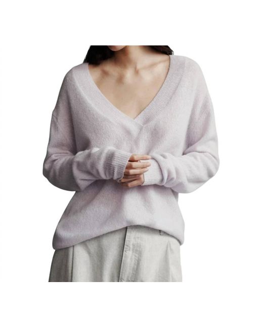 Twp Perfect Deep V Neck Sweater in Gray | Lyst