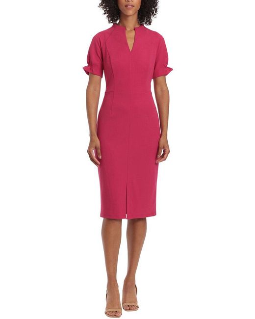 Maggy London Midi Dress In Red Lyst