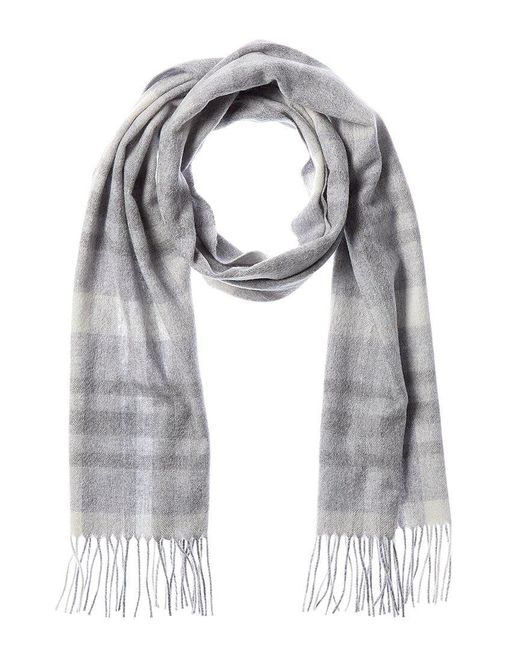 Amicale Cashmere Exploded Plaid Cashmere Scarf in Gray | Lyst