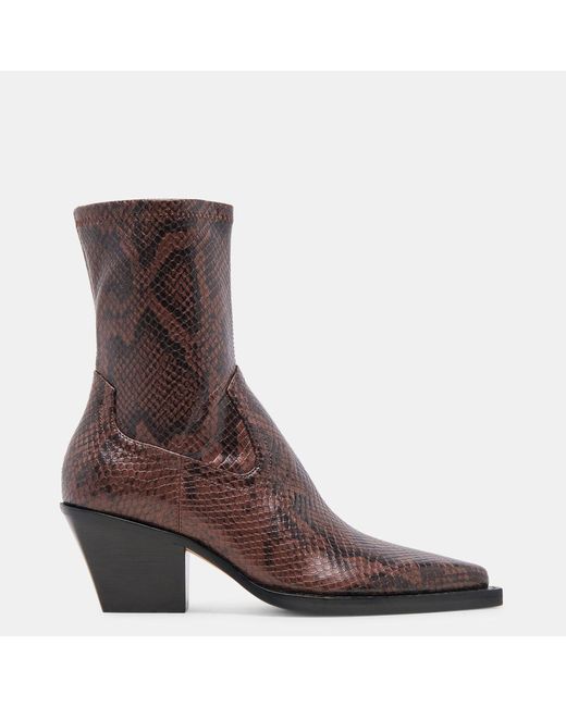 Dolce Vita Rutger Wide Calf Boots Java Embossed Stella in Brown | Lyst