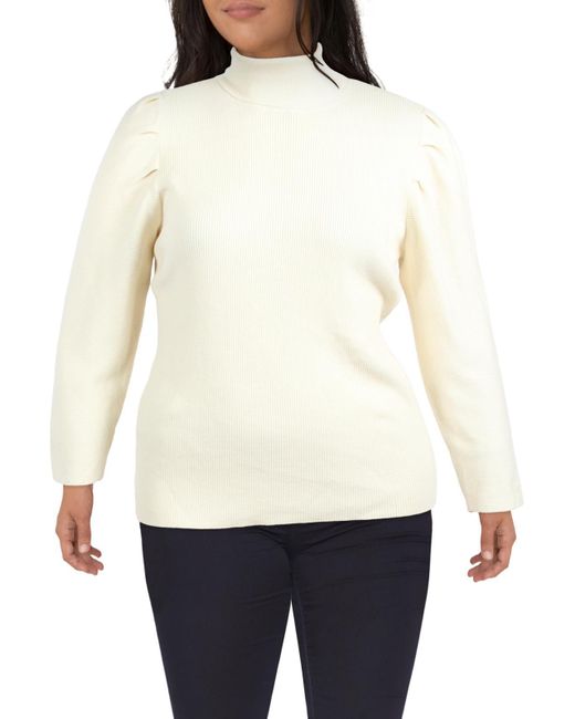 Anne Klein Puff Sleeve Ribbed Turtleneck Sweater in White | Lyst Anne Klein Puff Sleeve Ribbed Turtleneck Sweater in White | Lyst
