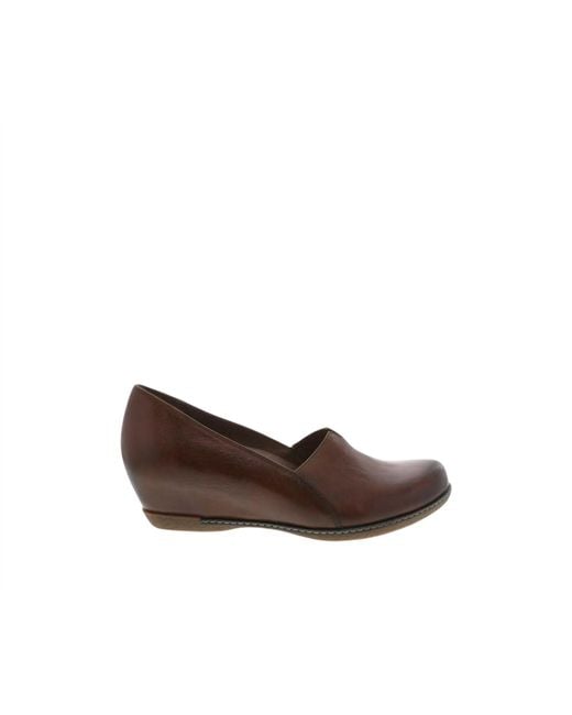 Dansko Liliana Burnished Calf Shoes in Brown | Lyst