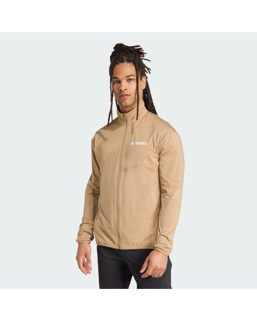 adidas Terrex Climawarm Full-Zip Tech Fleece Jacket in Natural for Men ...